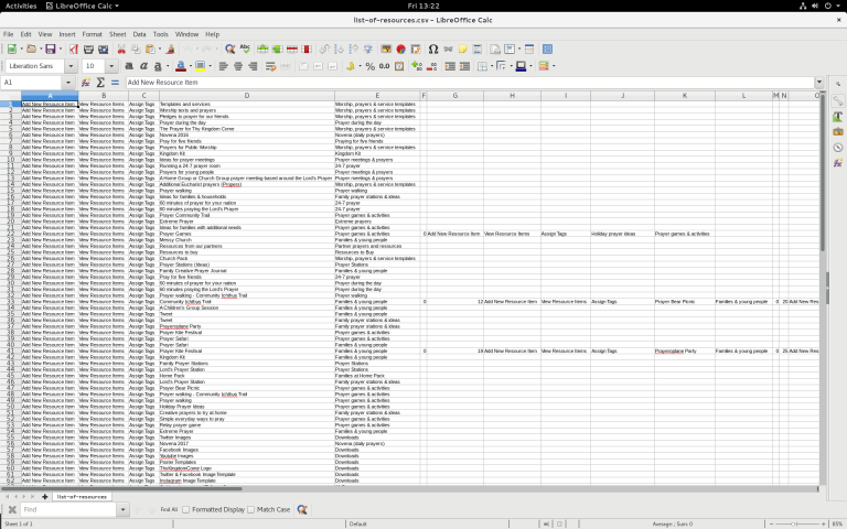 copy-pasting data from website table to libreoffice, formatting it as a ...