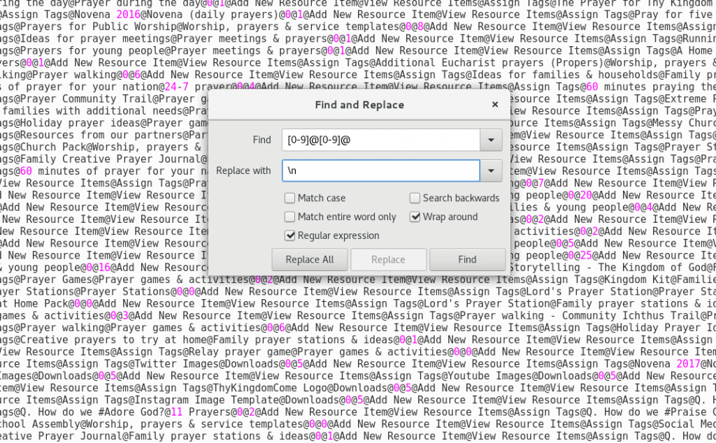 copy-pasting data from website table to libreoffice, formatting it as a ...