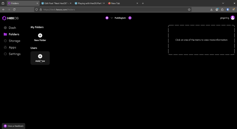 Playing with HexOS part 2 : Unable to access location – Anna F J Morris